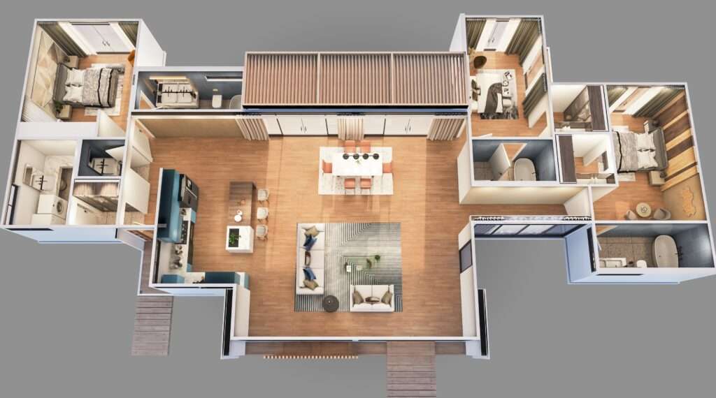 "Revamp Your Space With Stunning 3D Floor Plan Rendering – See The Magic!