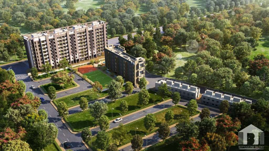 Perfect 3D Aerial Birds Eye View Rendering USA | Bottomline Studio